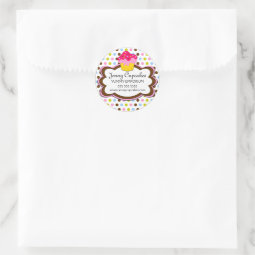 Cupcake Bakery Box Seals | Zazzle