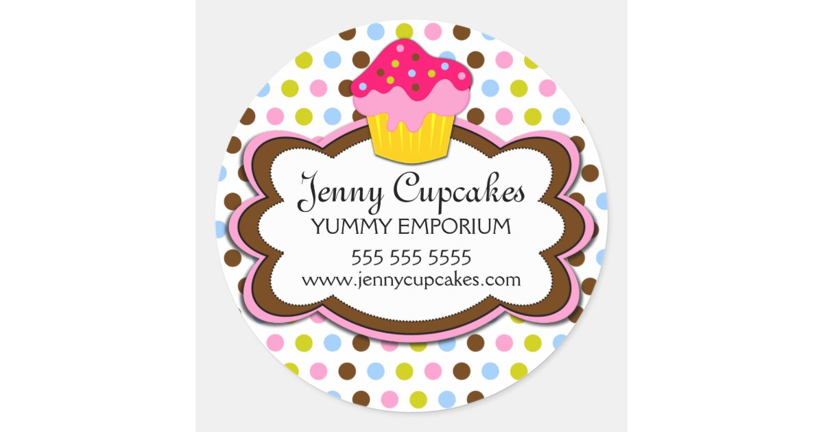 Cupcake Bakery Box Seals | Zazzle