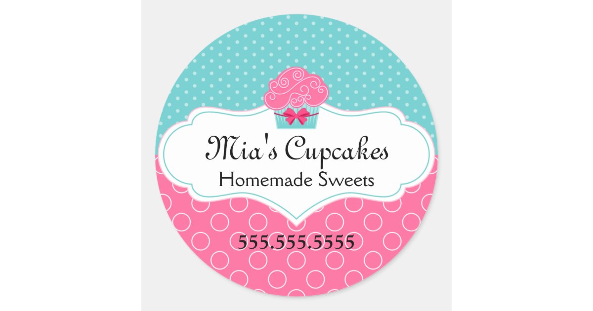 Cupcake Bakery Box Seals | Zazzle