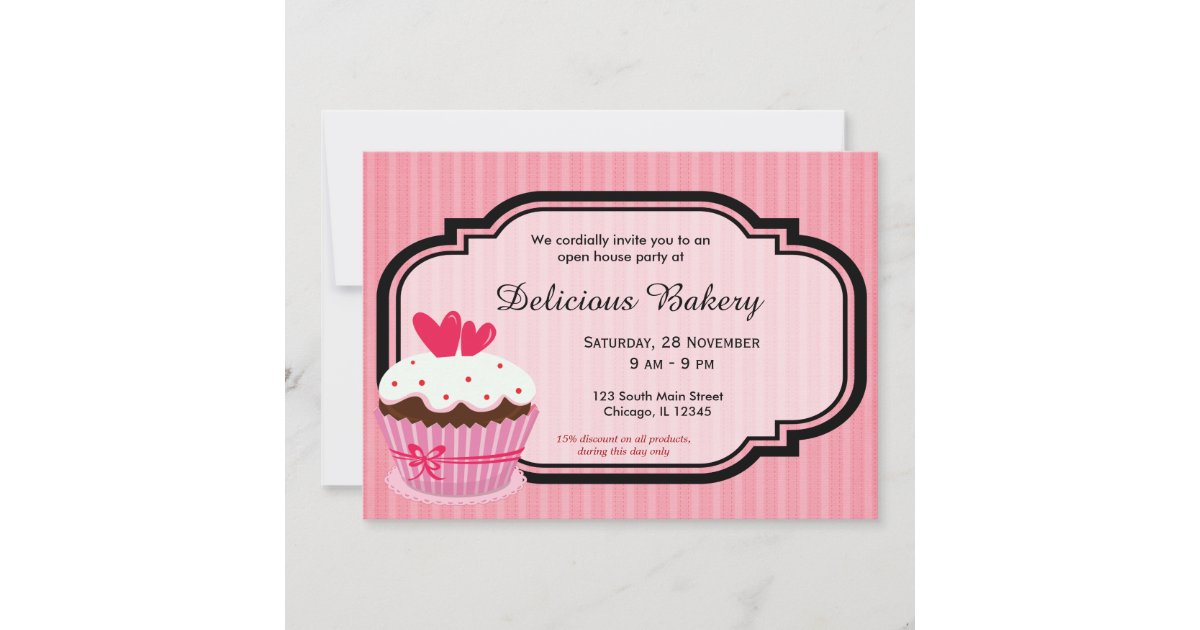 Cupcake Bakery Invitation | Zazzle