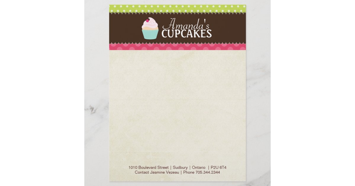 Cupcake Bakery Letterhead | Zazzle