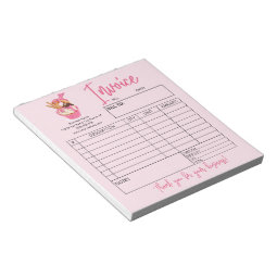 Cupcake Bakery Logo Order Form Invoice Notepad | Zazzle