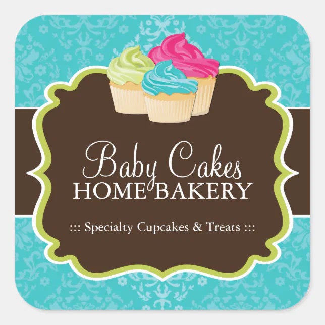 Cupcake Bakery Packaging Stickers | Zazzle