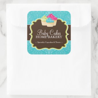 Cupcake Bakery Packaging Stickers | Zazzle
