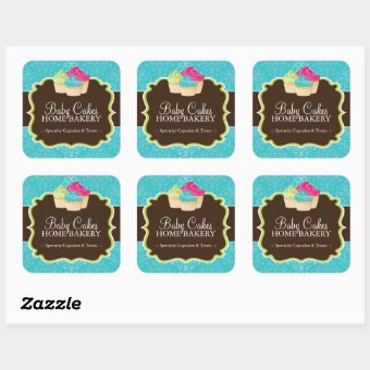 Cupcake Bakery Packaging Stickers | Zazzle