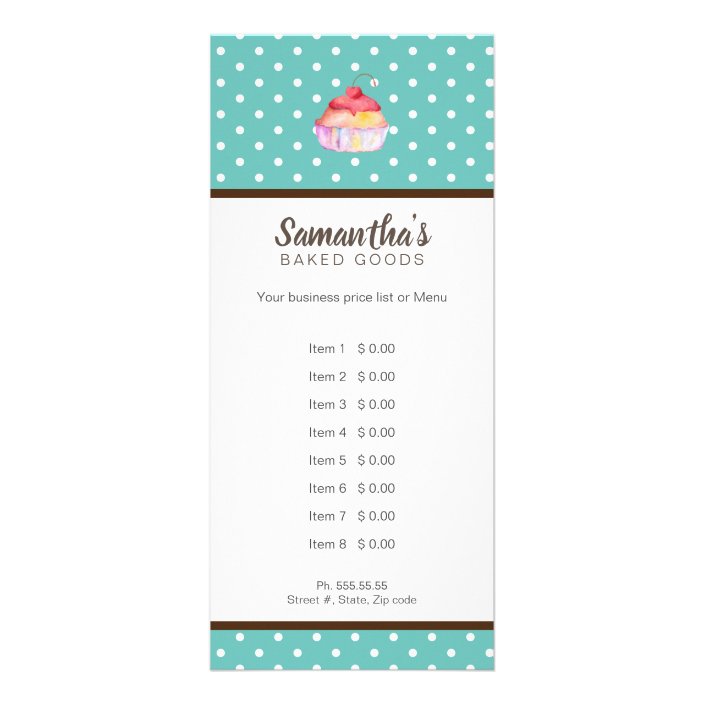 Cupcake Bakery Rack Card | Zazzle.com