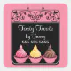 Cupcake Bakery Storefront Sign Square Stickers | Zazzle