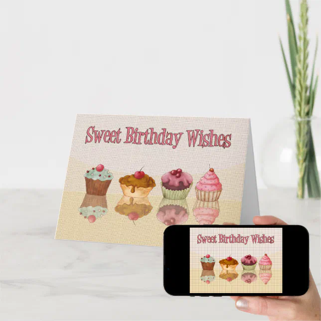 Cupcake Birthday Card - Sweet Birthday Wishes | Zazzle