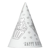 Cupcake Birthday Party - Color Your Own Party Hat | Zazzle