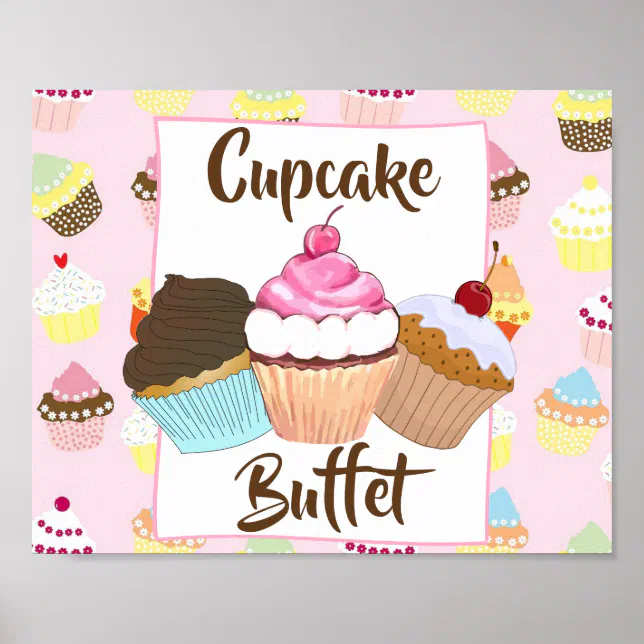 Cupcake Buffet Party Sign | Zazzle