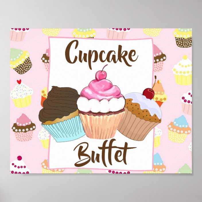 Cupcake Buffet Party Sign | Zazzle.com