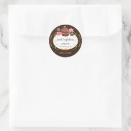Cupcake Cake Pops Cookie Bakery Packaging Classic Round Sticker | Zazzle