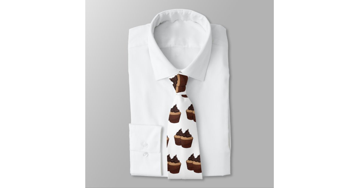 Cupcake cartoon illustration neck tie | Zazzle