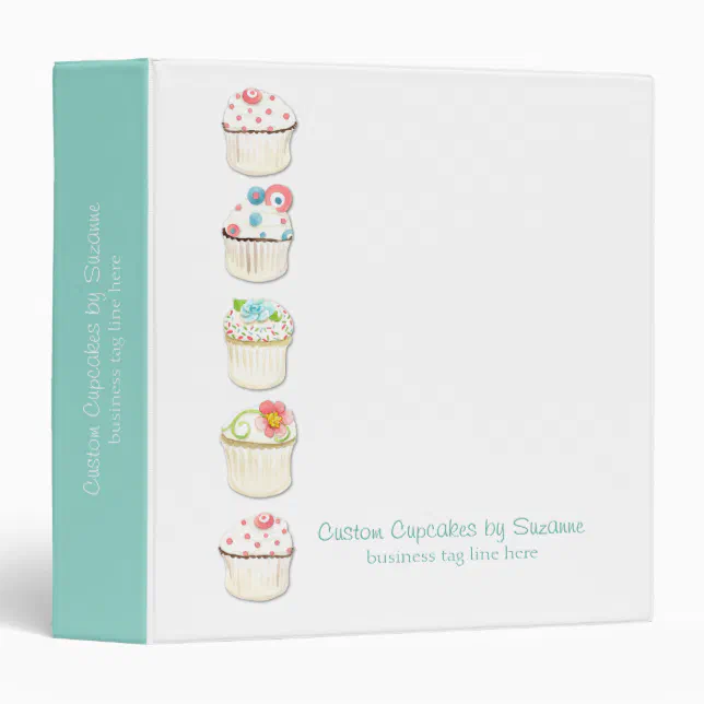 Cupcake Dessert Baking Bakery Business Identity Binder | Zazzle