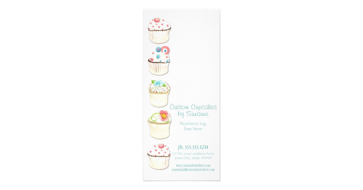 Cupcake Dessert Baking Bakery Business Identity Rack Card | Zazzle