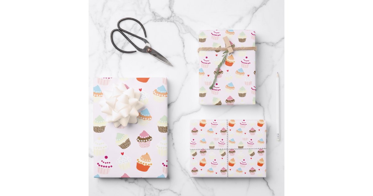 Cupcake Dessert Baking Theme Wrapping Paper Sheets | Zazzle