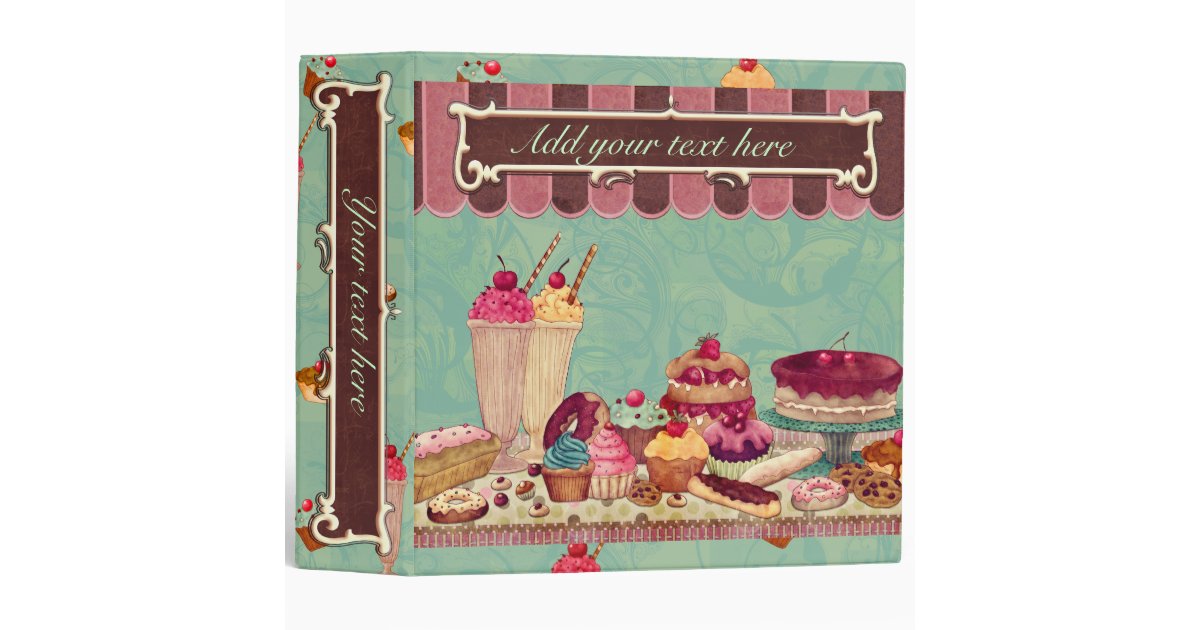 Cupcake & Ice Cream Binder Notebook | Zazzle