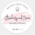 Cupcake Label Feminine Bakery Flavor Round Sticker | Zazzle