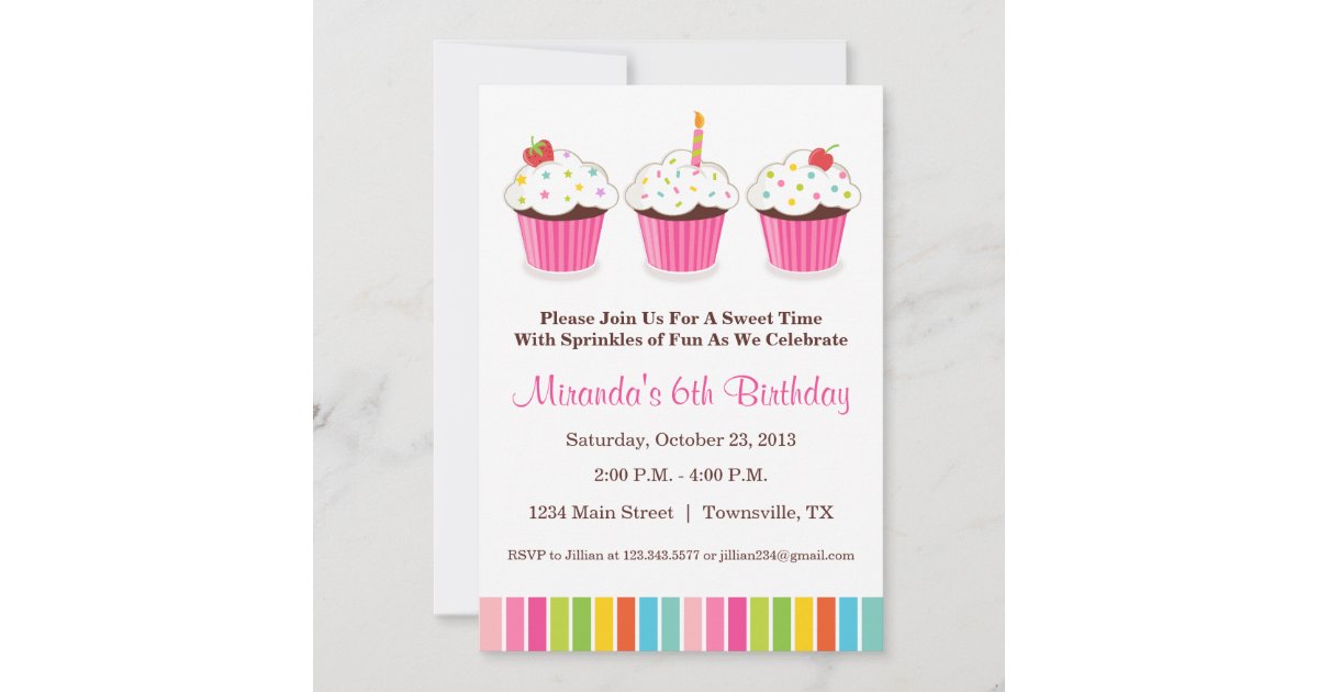 Cupcake Party Invitation | Zazzle
