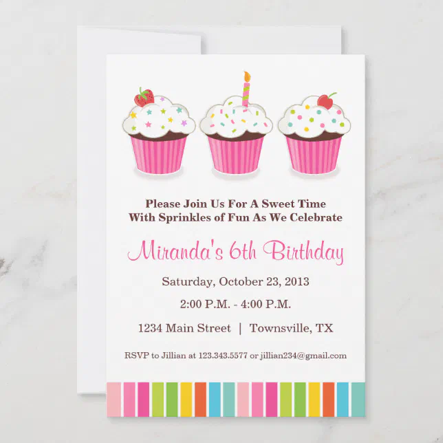 Cupcake Party Invitation | Zazzle