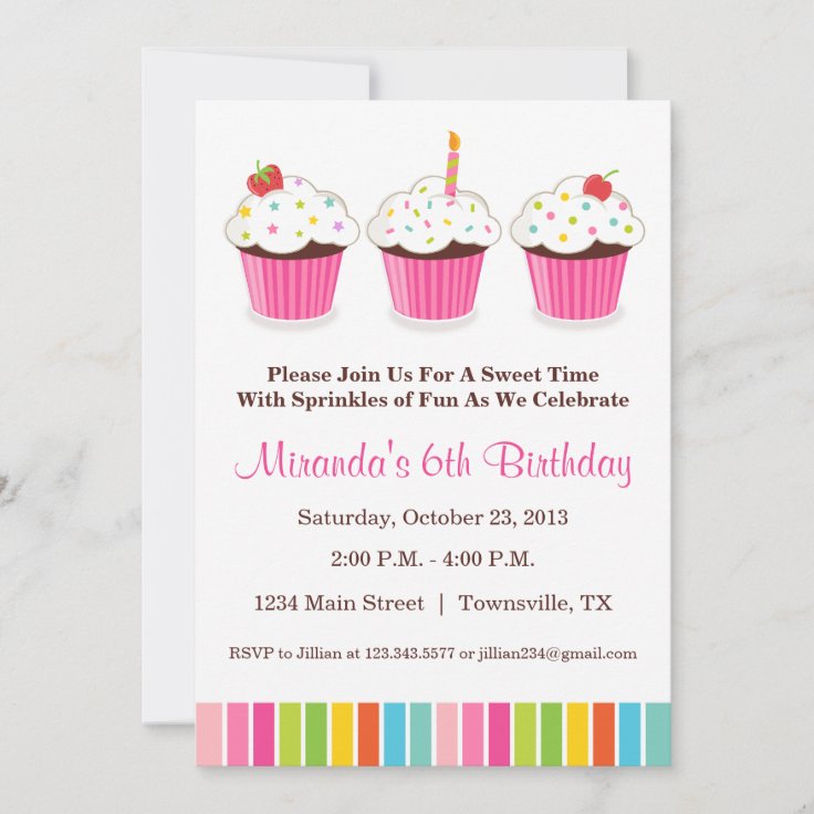 Cupcake Party Invitation | Zazzle