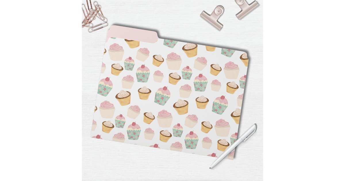 Cupcake Pattern File Folder | Zazzle