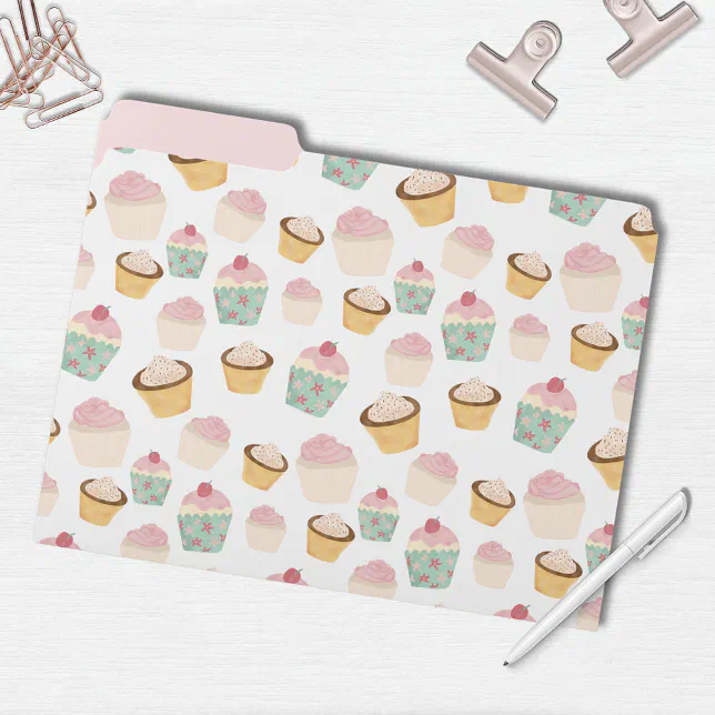 Cupcake Pattern File Folder | Zazzle