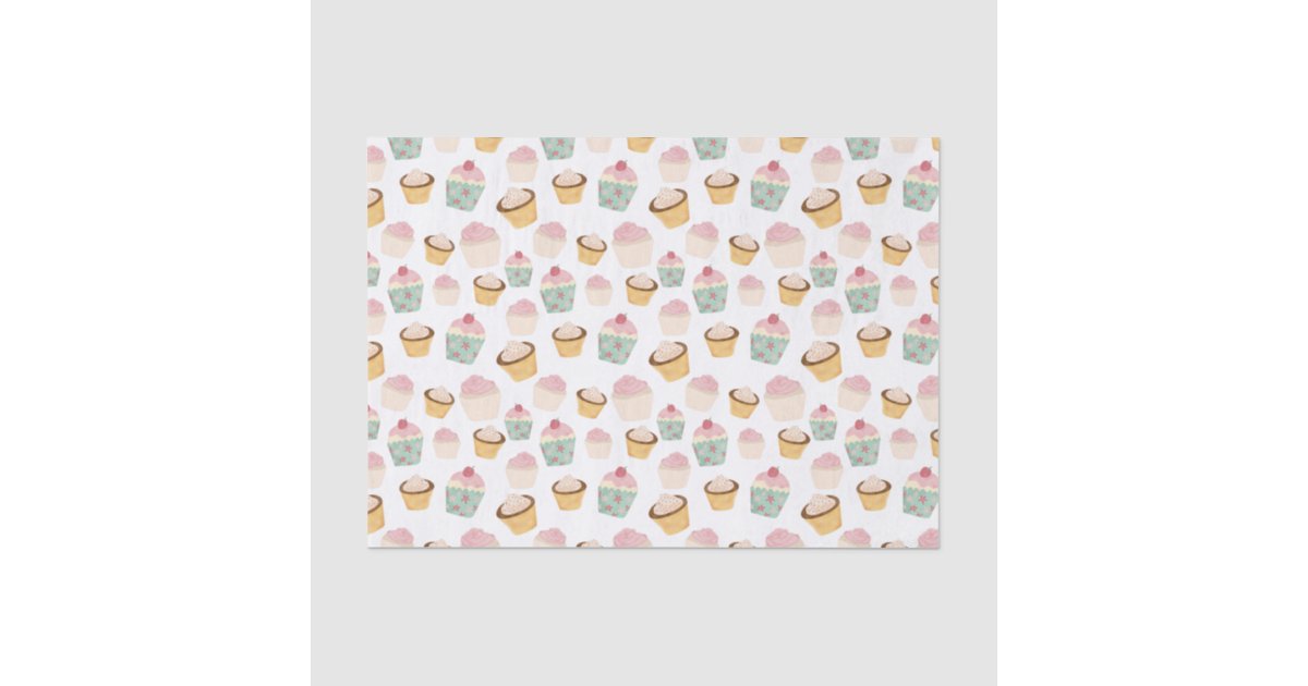 Cupcake Pattern Tissue Paper | Zazzle