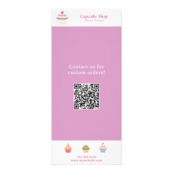 Cupcake Pink Menu & Price List Rack Card | Zazzle