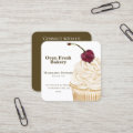 Cupcake QR Code Olive Green Bakery Square Business Card | Zazzle