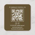 Cupcake QR Code Olive Green Bakery Square Business Card | Zazzle