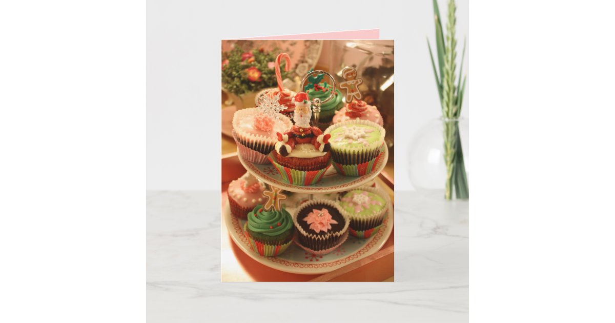 Cupcake recipe Christmas card | Zazzle