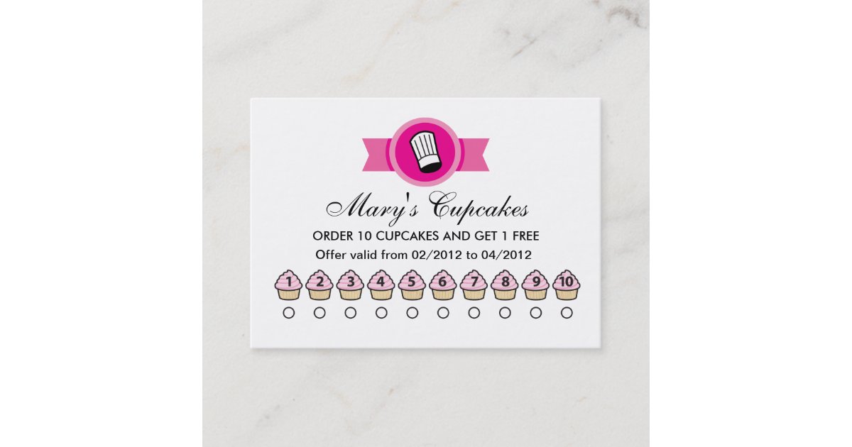 Cupcake Rewards Card Template | Zazzle