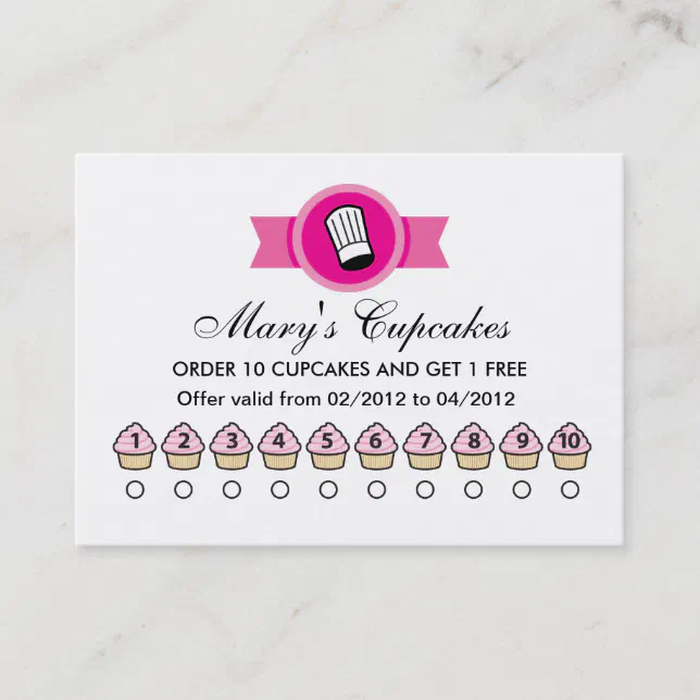 Cupcake Rewards Card Template | Zazzle