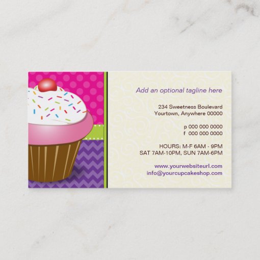 Cupcake Shop Business Card | Zazzle
