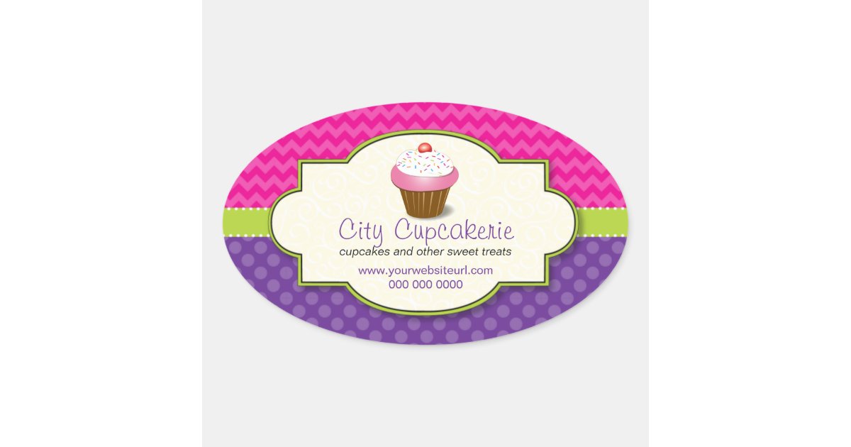 Cupcake Shop Promotional Sticker | Zazzle