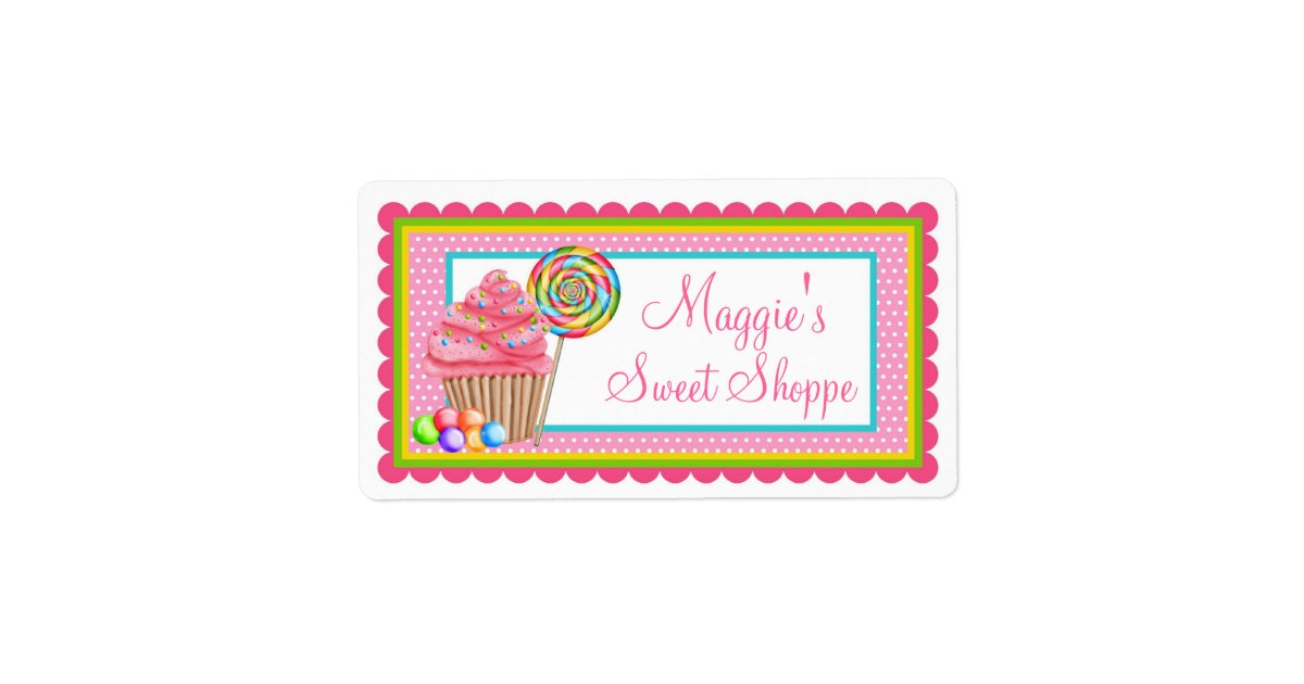 Cupcake Sweet Shoppe Labels | Zazzle