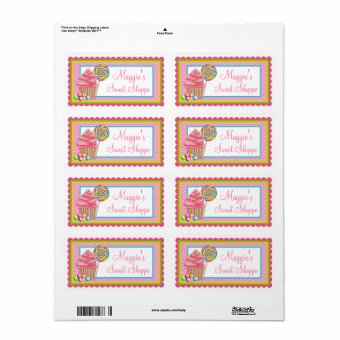 Cupcake Sweet Shoppe Labels | Zazzle