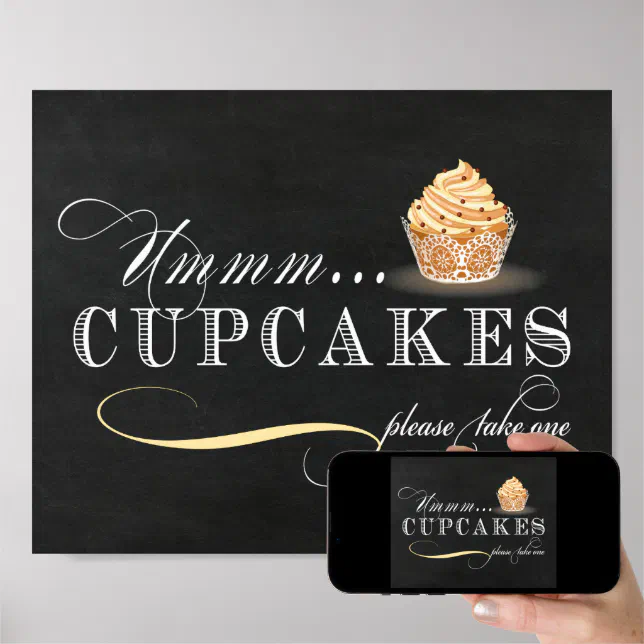 Cupcake Table Sign - Cupcake Bar Sign | Zazzle