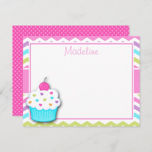 Cupcake Thank You Note, Cupcake Stationery Note Card | Zazzle