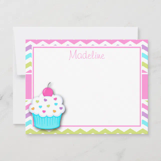 Cupcake Thank You Note, Cupcake Stationery Note Card | Zazzle