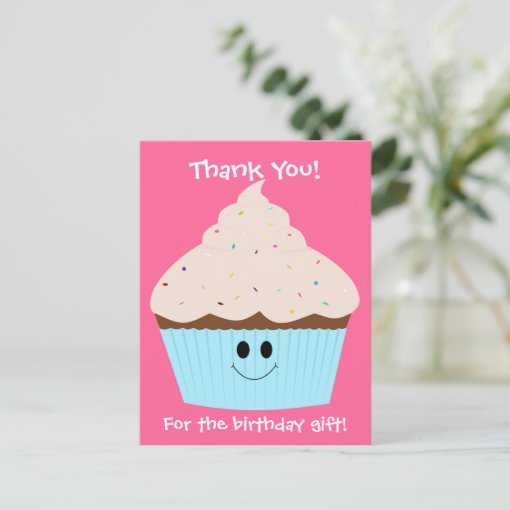 Cupcake Thank You Postcard | Zazzle