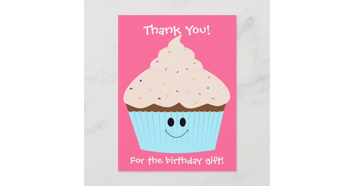 Cupcake Thank You Postcard | Zazzle
