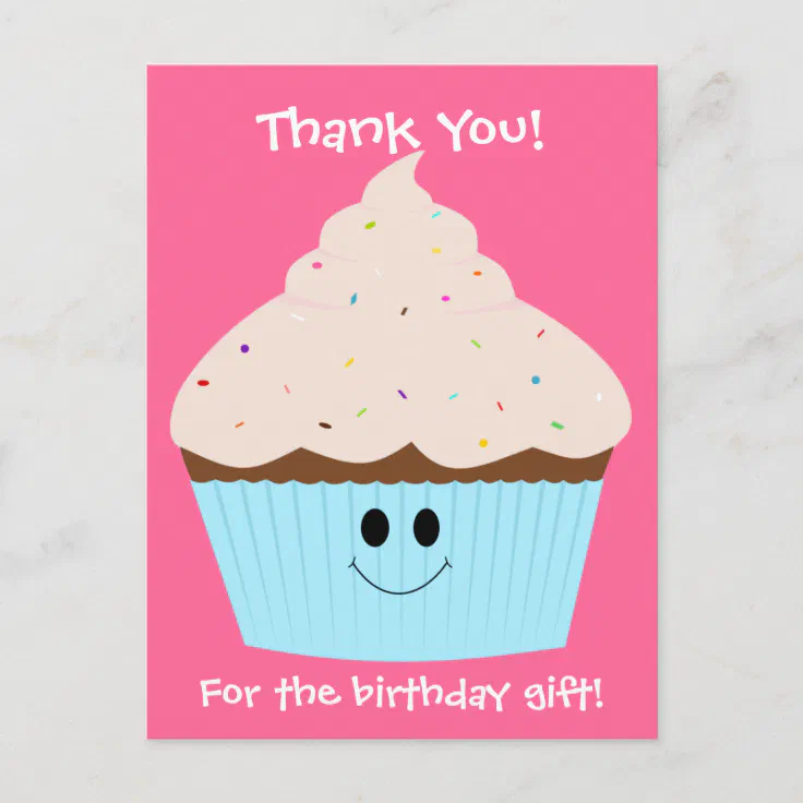 Cupcake Thank You Postcard | Zazzle