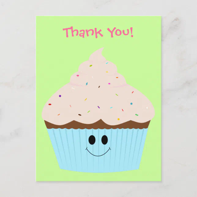 Cupcake Thank You Postcard | Zazzle