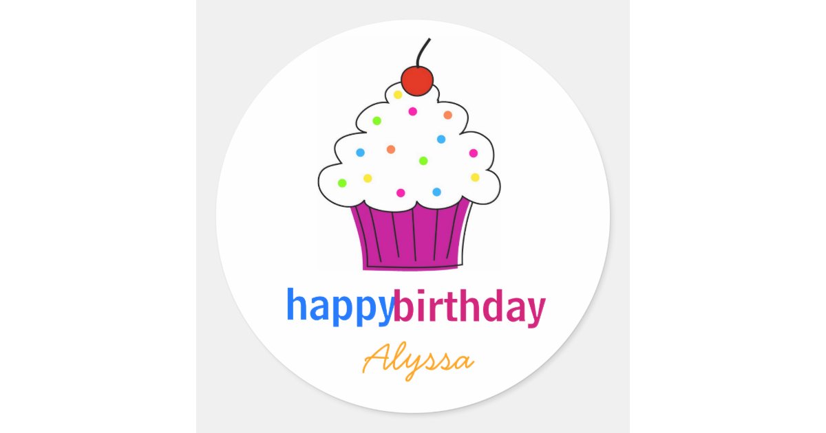 Cupcake Topper Stickers | Zazzle