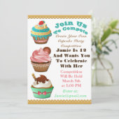 Cupcake Wars Bake Off Birthday Multi Color Invite | Zazzle
