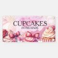 Cupcakes Pink Bakery Marble Gold Banner | Zazzle