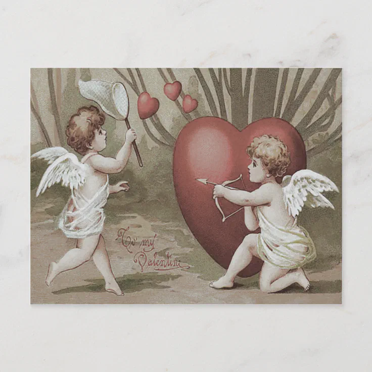 Cupid Net Heart Bow Arrow Postcard | Zazzle