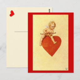 Cupid on a Heart - Postcard | Zazzle